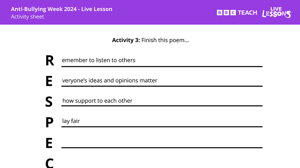 Anti-Bullying Week 2024 – Live Lesson - BBC Teach