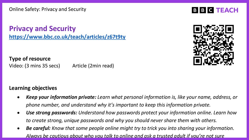 How to keep your information safe online – for KS2 (7-11) - BBC Teach