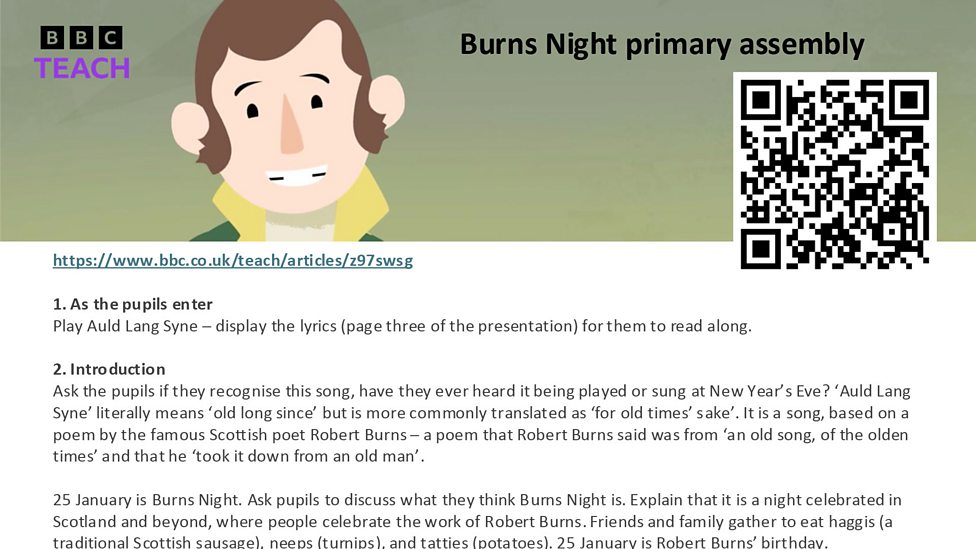 Burns Night – an assembly for primary schools - BBC Bitesize