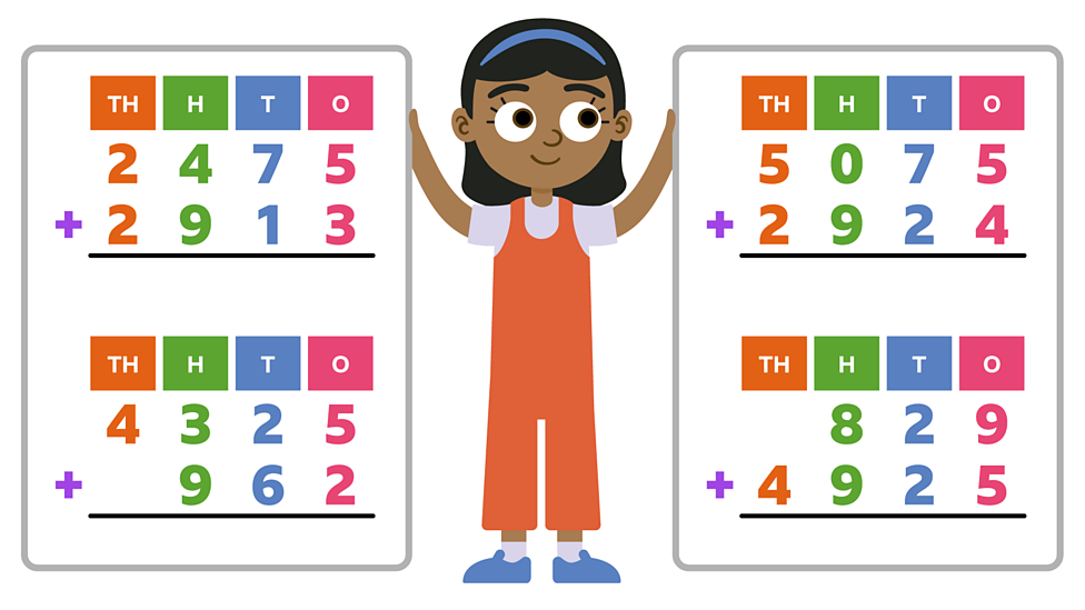 Add numbers with up to 4-digits together - Maths - Learning with BBC ...