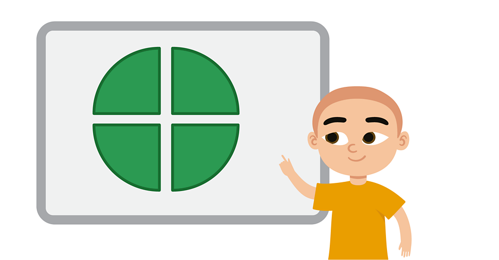 Finding a quarter of a shape - KS1 Maths - Learning with BBC Bitesize