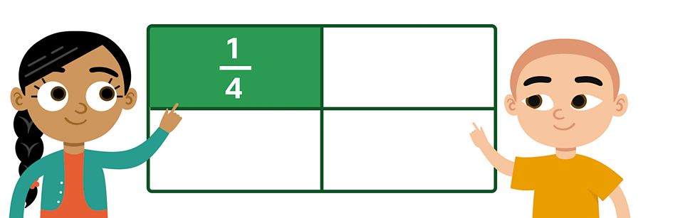 Finding a quarter of a shape - KS1 Maths - Learning with BBC Bitesize