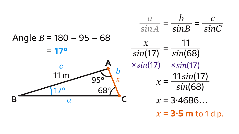 Higher – How to use the sine rule - BBC Bitesize
