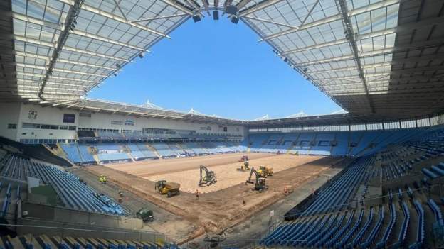 Coventry City: Sky Blues re-lay CBS Arena pitch again - BBC Sport