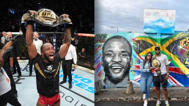 UFC: New champion Leon Edwards returns to UK to visit epic mural in ...