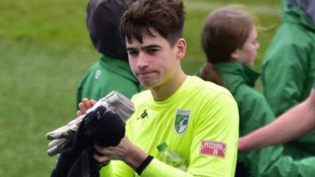 Lucas Hanley: Guernsey FC goalkeeper fine after head injury scare - BBC ...