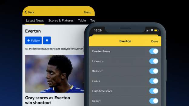 Everton: How to follow the Toffees in the BBC Sport app - BBC Sport