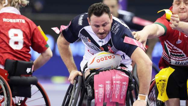 Wheelchair Rugby League World Cup: England's Seb Bechara celebrates ...