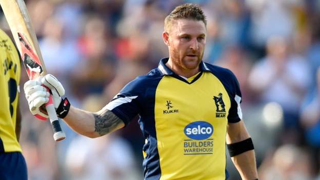 Brendon McCullum hits record 158 in T20 Blast for Birmingham Bears ...
