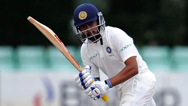 Prithvi Shaw becomes youngest Indian to hit debut Test century - BBC Sport