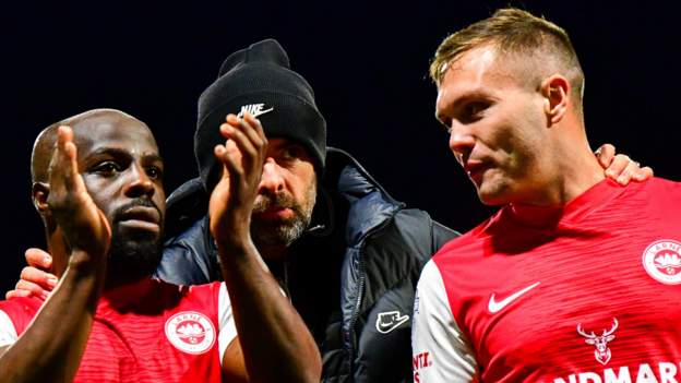 Fuad Sule and Graham Kelly leaving Premiership champions Larne - BBC Sport