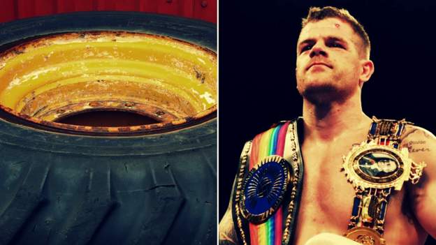 Callum Johnson: Boxer flips tyre for five hours in NHS fundraiser - BBC ...