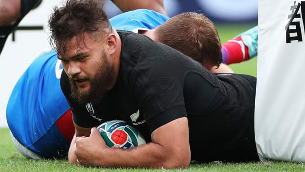 New Zealand 71-9 Namibia: All Blacks win to go top of Rugby World Cup ...