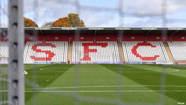 Stevenage: Pitch invader arrested after League Two defeat by Bradford ...