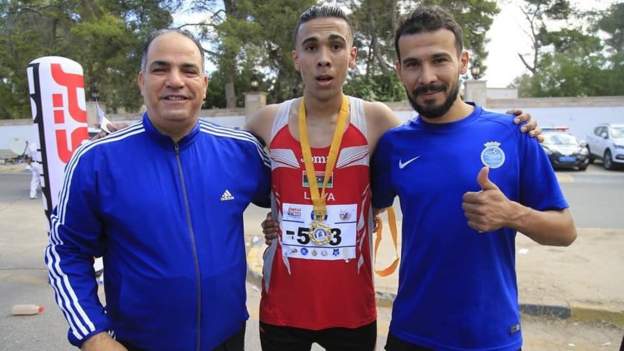 The Libyan footballer who won half marathon bronze - BBC Sport