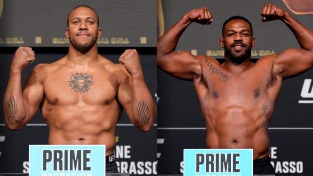 UFC 285: Jon Jones weighs in half a pound heavier than Ciryl Gane for ...