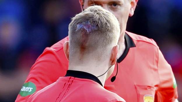 Livingston 1-0 Rangers: Official Calum Spence hit by object from crowd ...