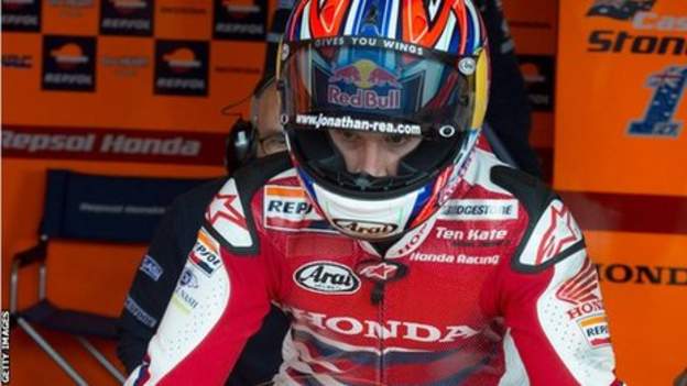 Jonathan Rea practises for Repsol Honda ahead of MotoGP debut - BBC Sport