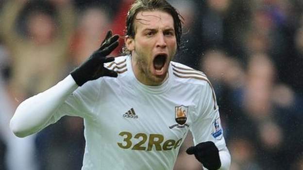 Michu signs four-year contract with Swansea City - BBC Sport