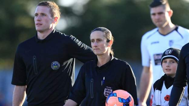 Amy Fearn becomes first woman to referee FA Cup game in main draw - BBC ...