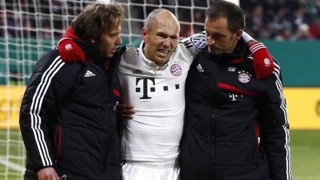 Bayern Munich's Arjen Robben out for six weeks with knee injury - BBC Sport