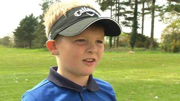 Golf champion Harry Callow, 8, inspired by Happy Gilmore - BBC Sport