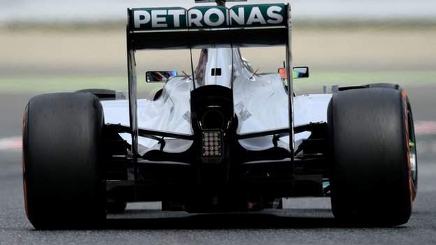 F1: Mercedes trial new trumpet exhaust in Barcelona test - BBC Sport