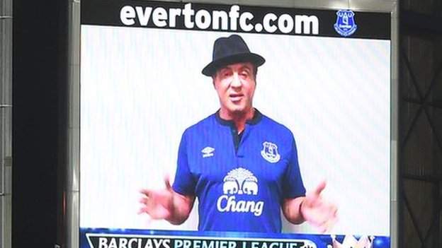 Sylvester Stallone: Rocky star delivers message at Everton - BBC Sport