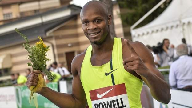 Asafa Powell runs 9.84secs to set fastest 100m time this year - BBC Sport