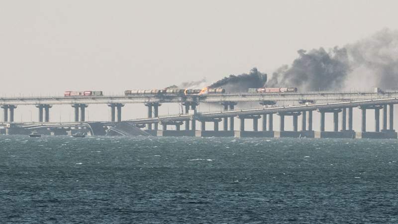 Ukraine war latest: Crimea bridge partly reopens after huge blast ...