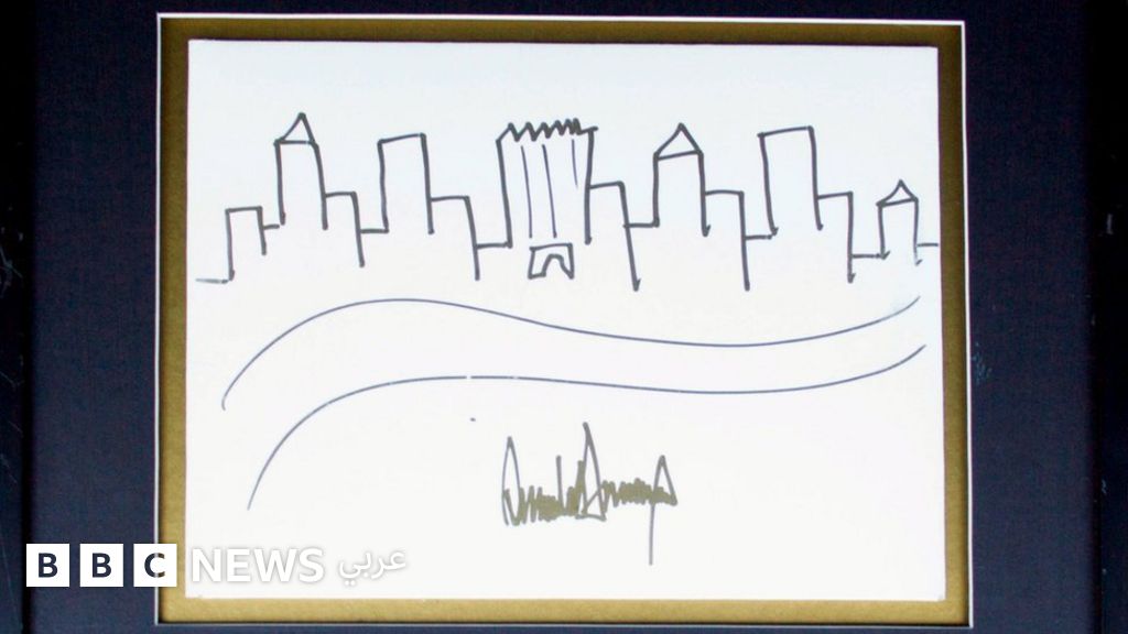 تخطيط رسمه ترامب يُباع في مزاد بنحو 30 ألف دولار - BBC News عربي