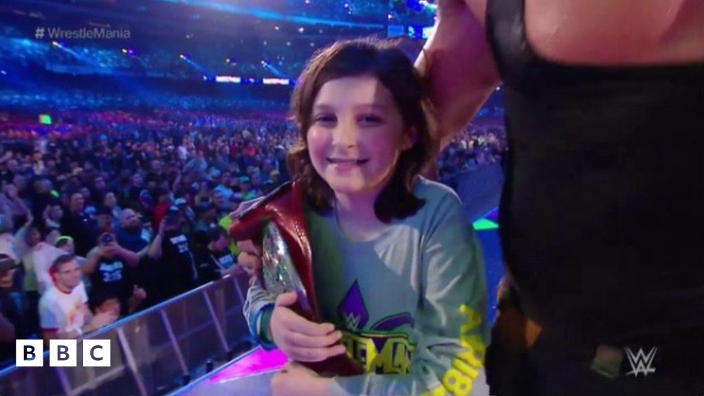Wrestlemania 34: 10-year-old boy becomes youngest WWE champion - BBC ...