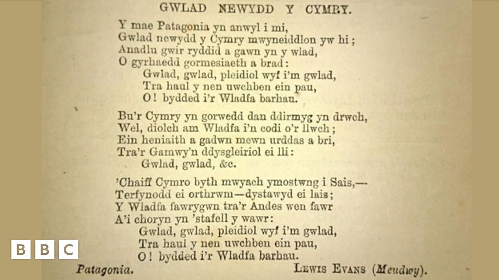 Darganfod fersiwn goll o anthem y Wladfa - BBC Cymru Fyw