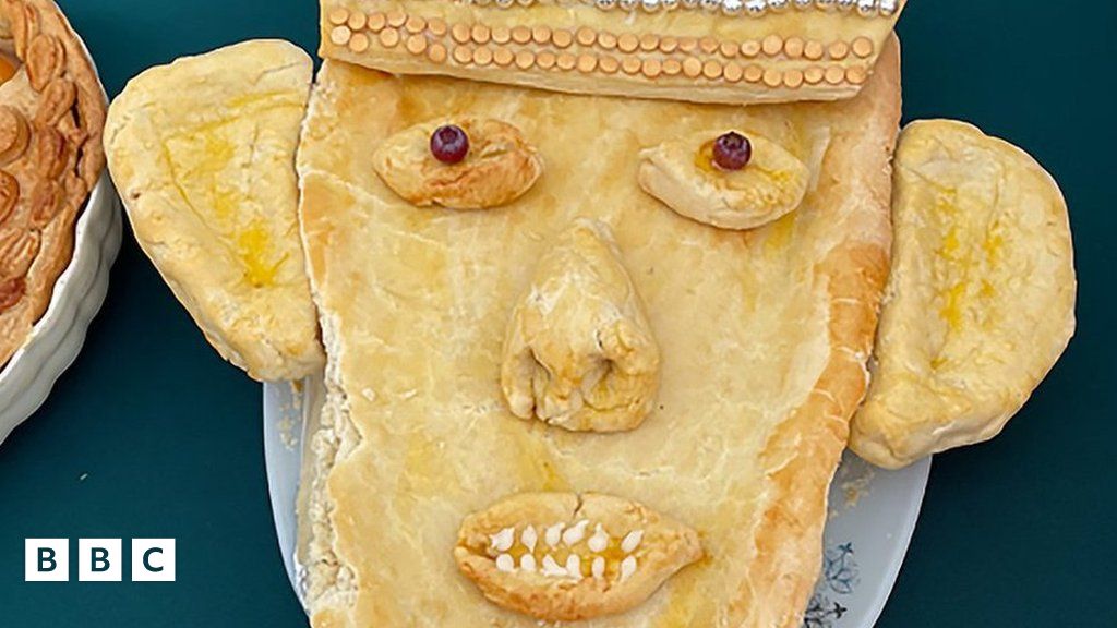 A pie fit for a king: The viral pie portrait of King Charles III - BBC ...