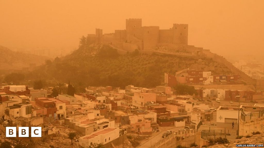 In pictures: Saharan dust cloud sweeping over Europe headed to UK - BBC ...