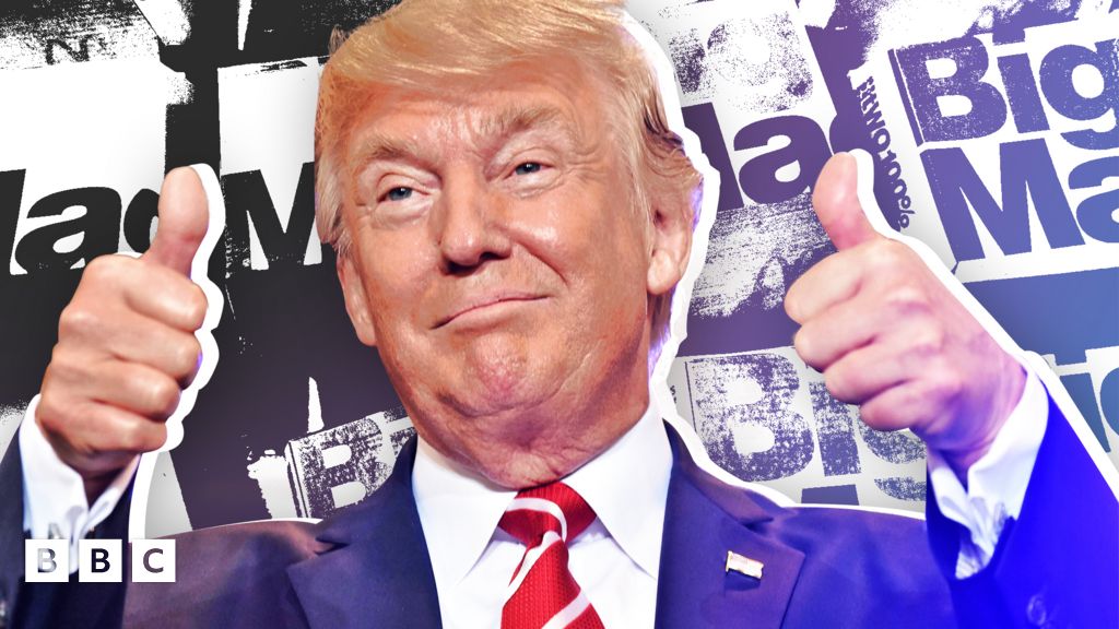 President Trump serves fast food dinner on silver platters - BBC Newsround