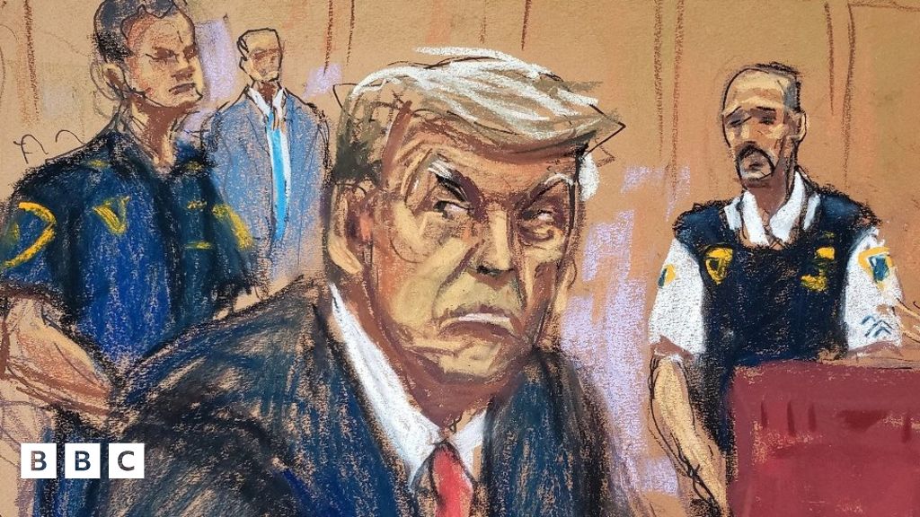 In Pictures: Trumps first US president charged with crime - BBC Newsround