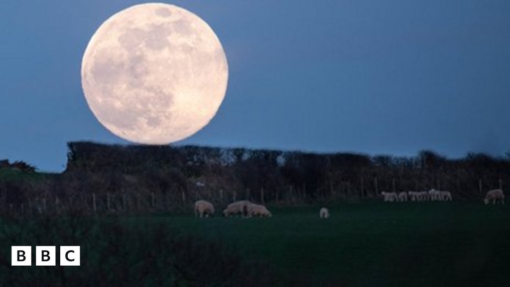 Super pink moon dazzles in UK skies - BBC Weather