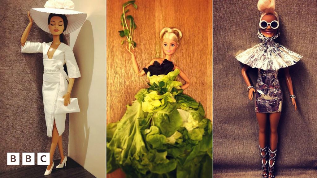 Dolls dress to impress in loo roll and lettuce - BBC Newsround