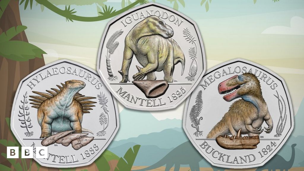 Royal Mint launches first-ever augmented reality dinosaur coins - BBC ...