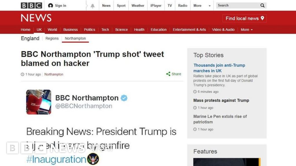 বিবিসির টুইটার হ্যাক, 'ট্রাম্পকে গুলি'র খবর - BBC News বাংলা