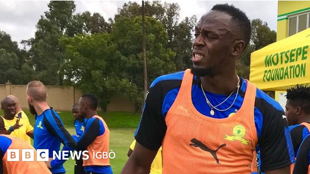Usain Bolt na-akuziri ndị otu Mamelodi Sundowns ka esi agbasi ọsọ ike ...