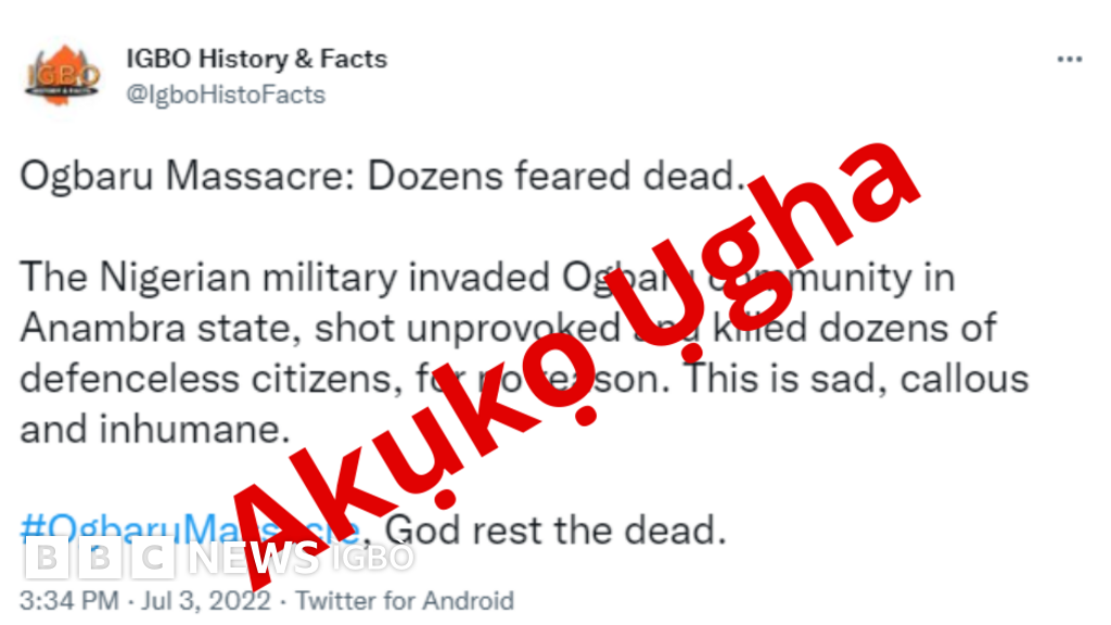 Ogbaru Massacre: Ọ bụ ndị nkịtị ka e gburu n'Ogbaru? - BBC News Ìgbò