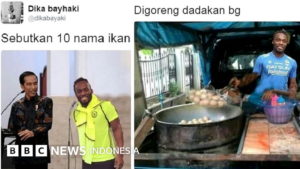 Meme lucu Michael Essien: Dari temu Jokowi hingga jualan tahu bulat ...
