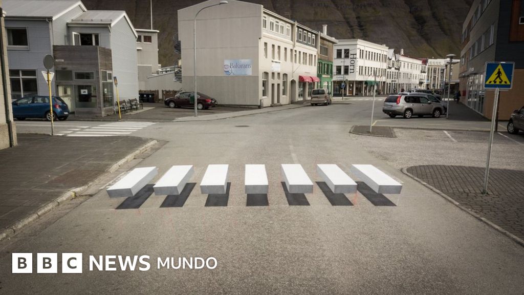 El paso de cebra de Islandia que engaña al cerebro para que los ...