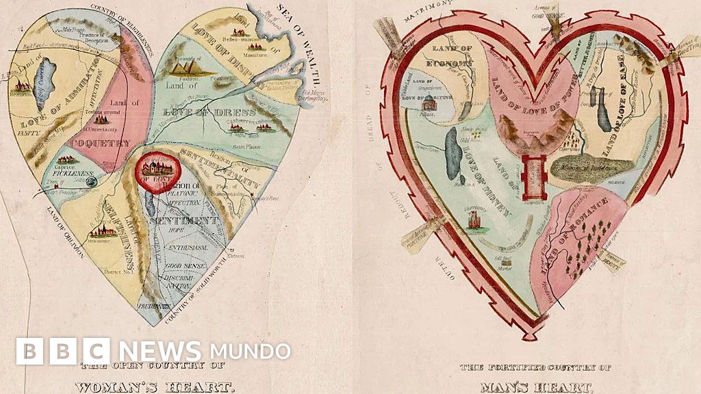 Topografía amorosa: qué revelan los mapas del corazón de una mujer y un ...