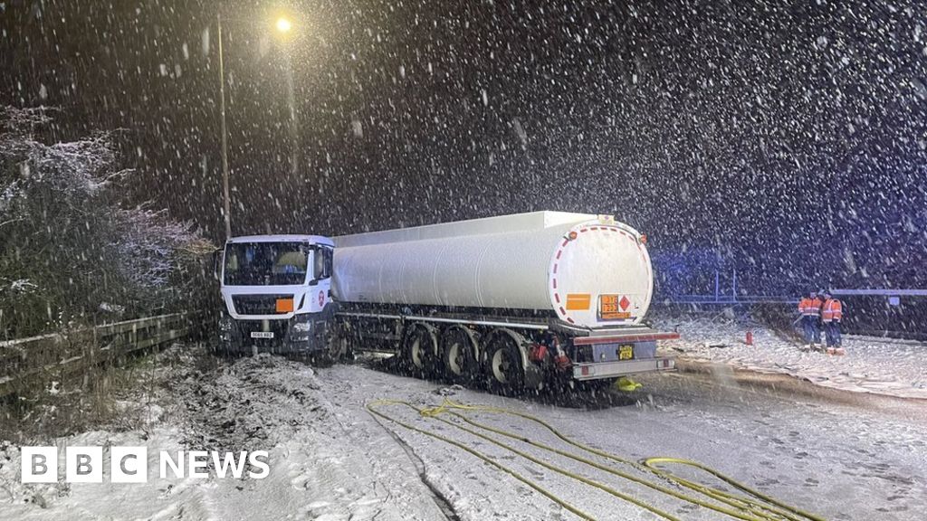 Fuel tanker crashes causing diesel spillage near Whitchurch