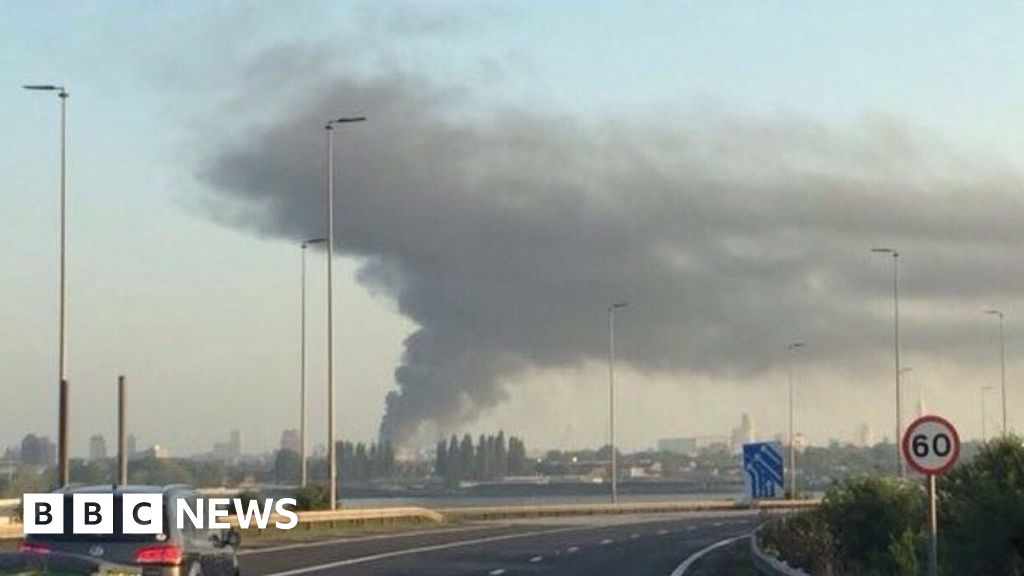 Portsmouth Navy base fire creates huge plume of smoke