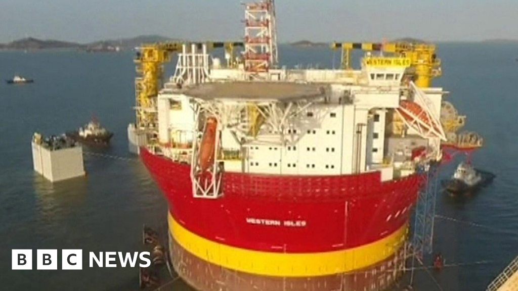 How do you move an oil platform from China to the UK? - BBC News