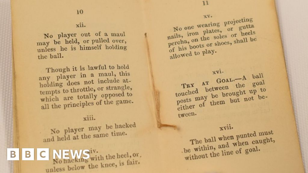 Rugby rule book from 1851 sells for £13,000 at auction - BBC News